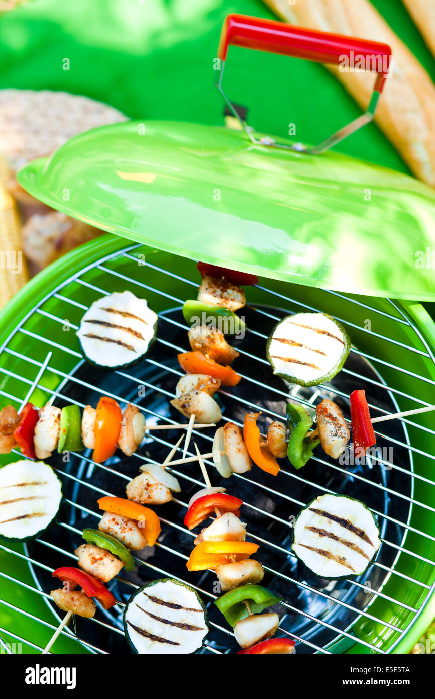 barbecue on a grilling pan Stock Photo - Alamy