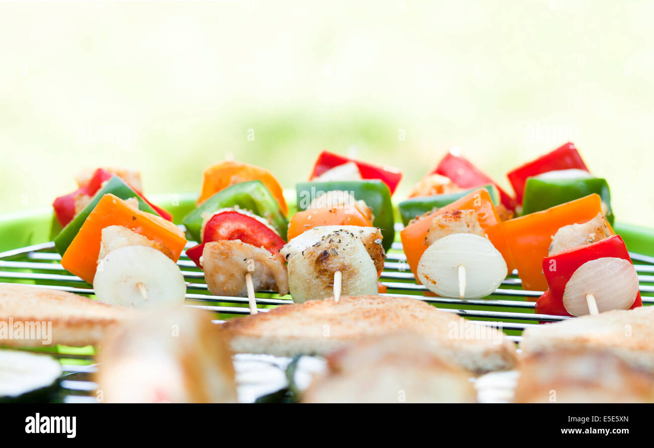 barbecue on a grilling pan Stock Photo - Alamy