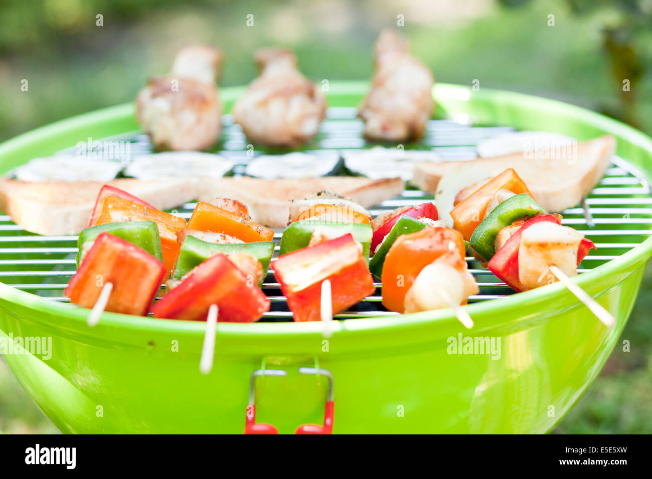 barbecue on a grilling pan Stock Photo - Alamy