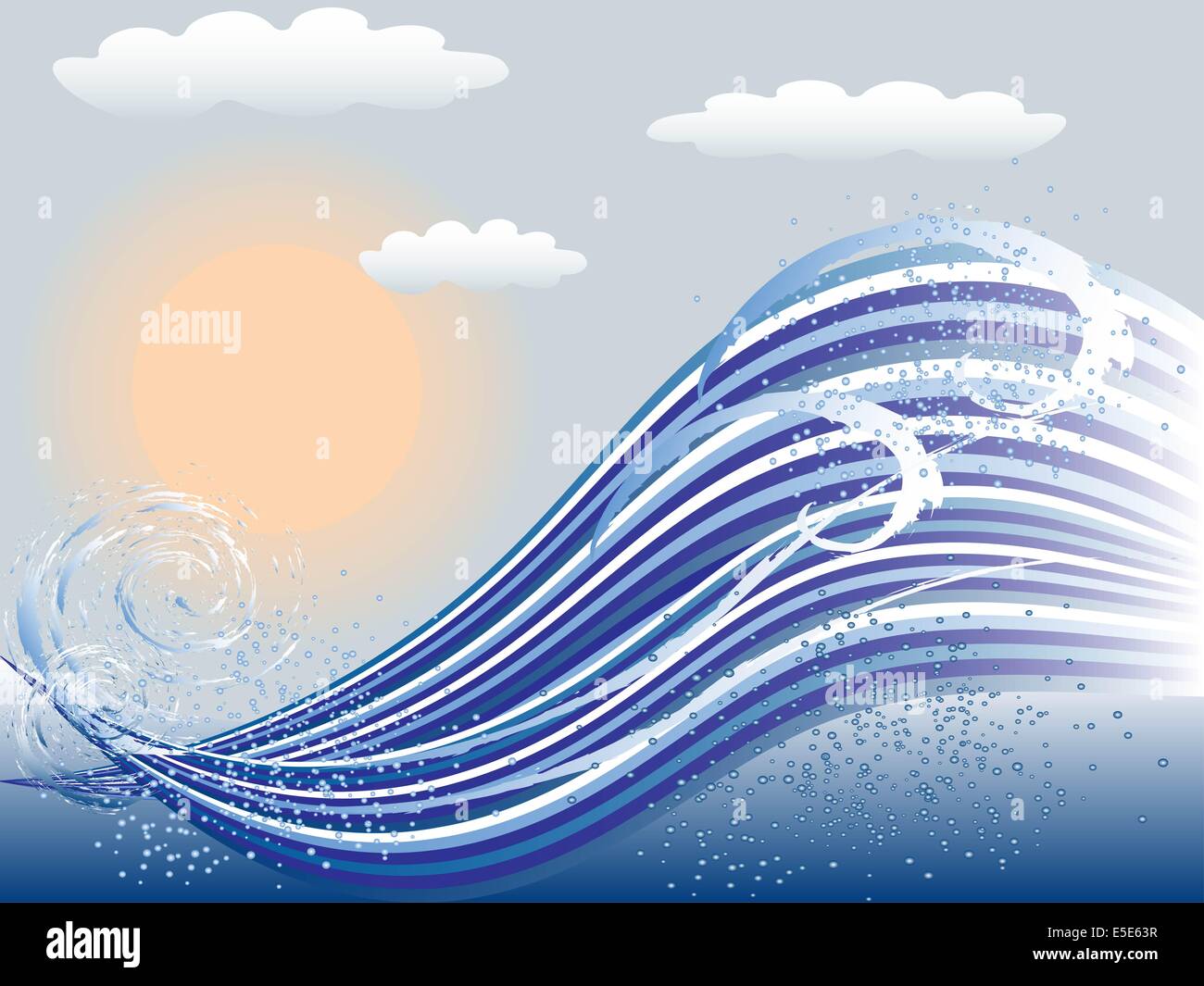 Marine background made of waves, ocean water and sun Stock Photo - Alamy