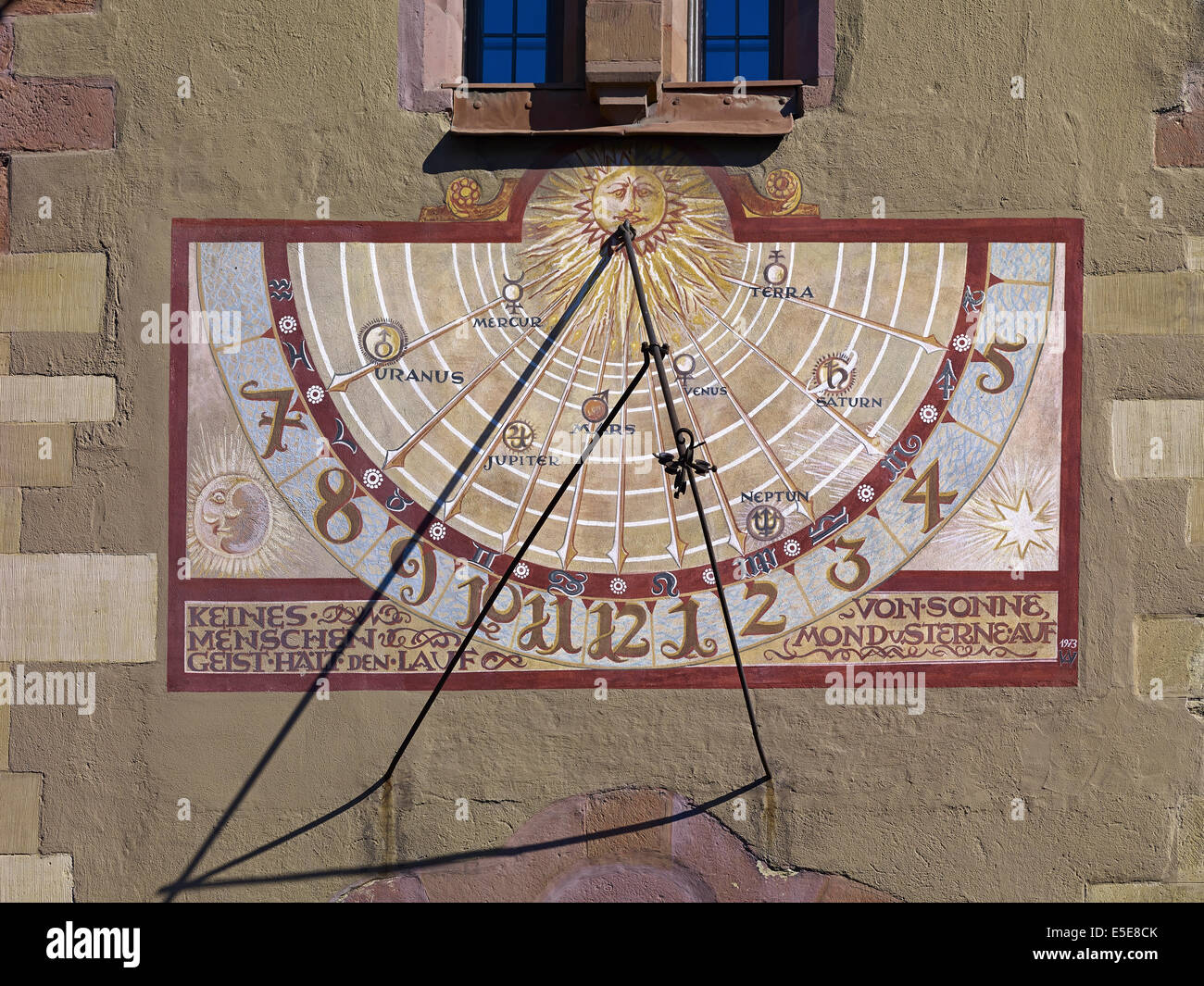 Sundial at the Old City Hall in Würzburg, Germany Stock Photo - Alamy