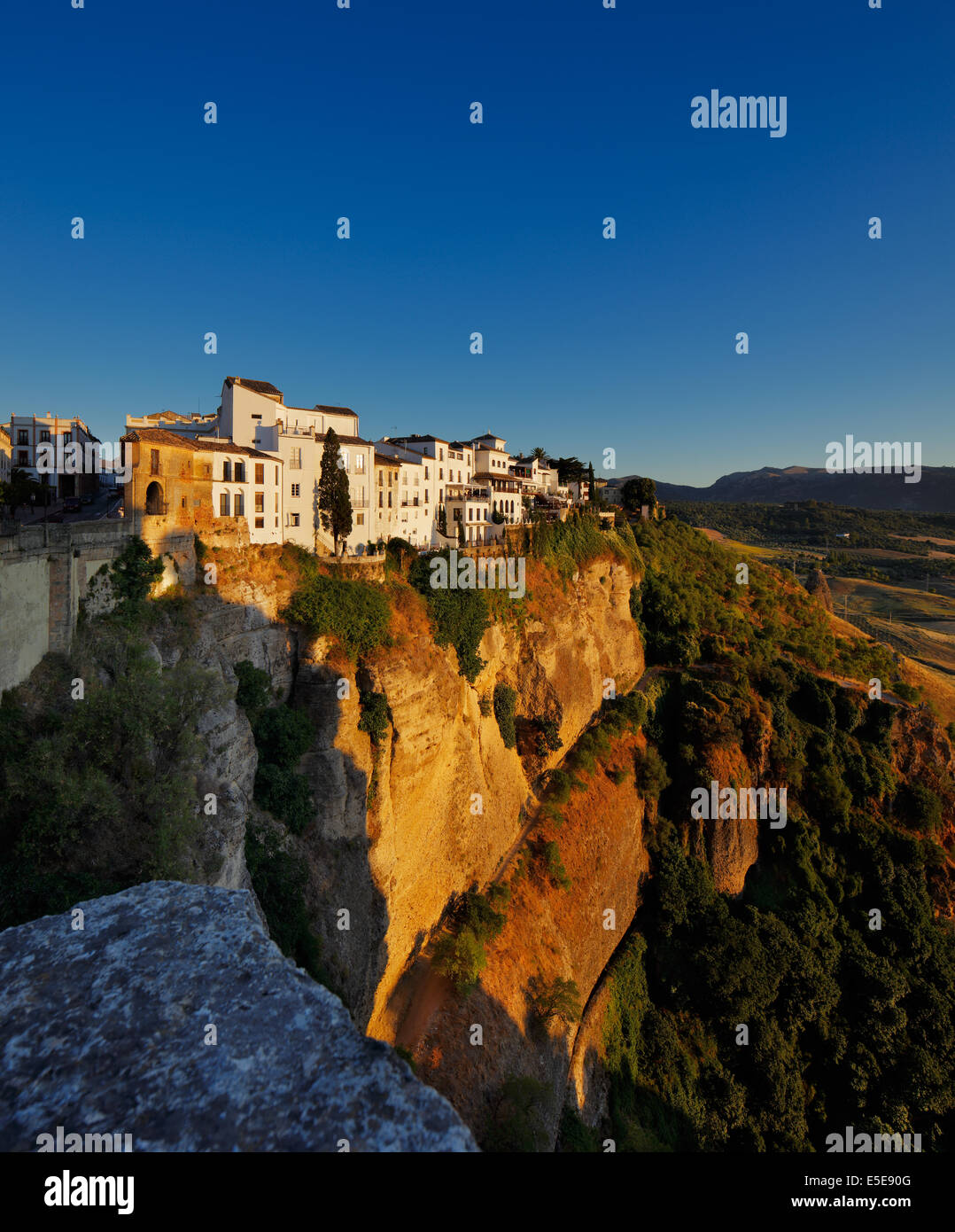Magnificent view from the New Bridge of Ronda in Andalusia, Spain at ...