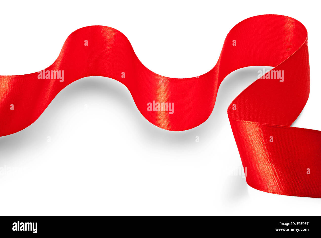 Red ribbon on white background. Clipping Path Stock Photo - Alamy