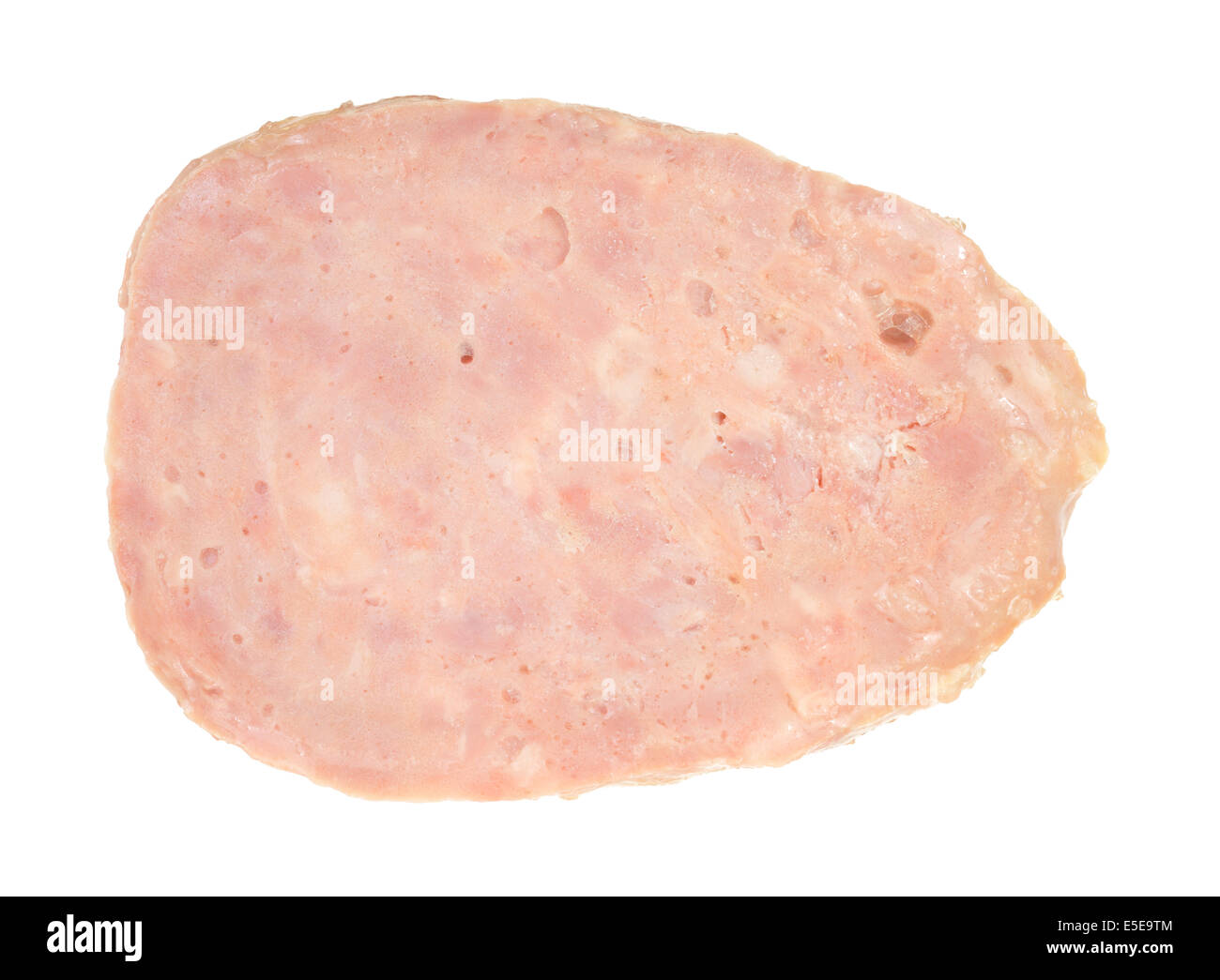 Top view of a small canned ham on a white background Stock Photo - Alamy