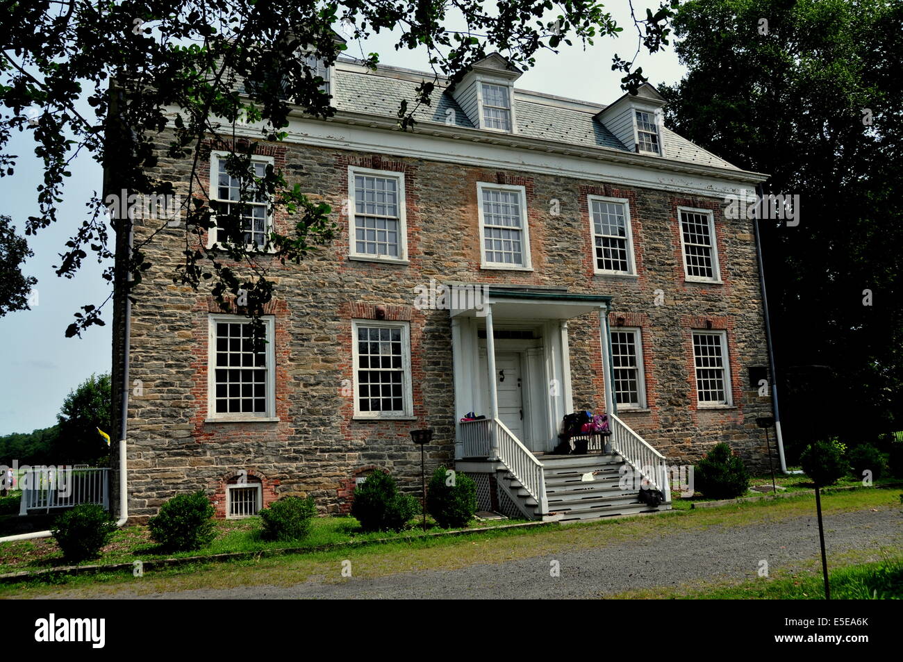NYC (The Bronx): South front of high Georgian 1748 Van Cortlandt Manor ...