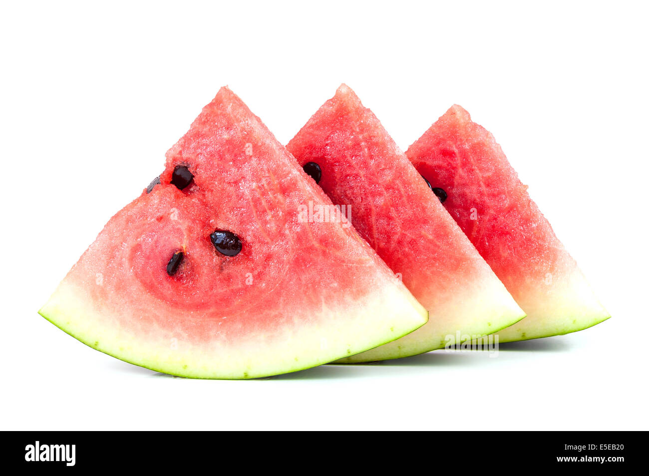 Watermelon pieces isolated on white background with clipping path Stock ...