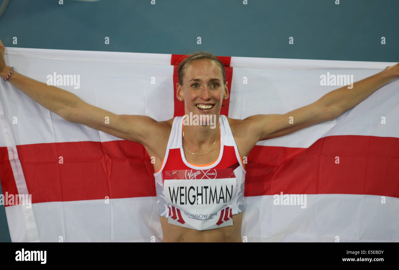 LAURA WEIGHTMAN WINS SILVER 1500 METRES HAMPDEN PARK GLASGOW SCOTLAND ...