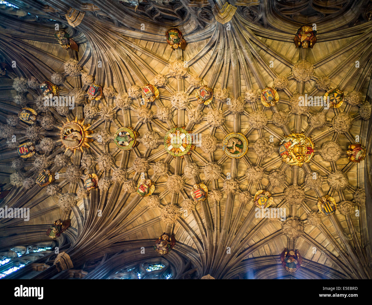 The ceiling of the Thistle Chapel in St. Giles Cathedral Stock Photo ...