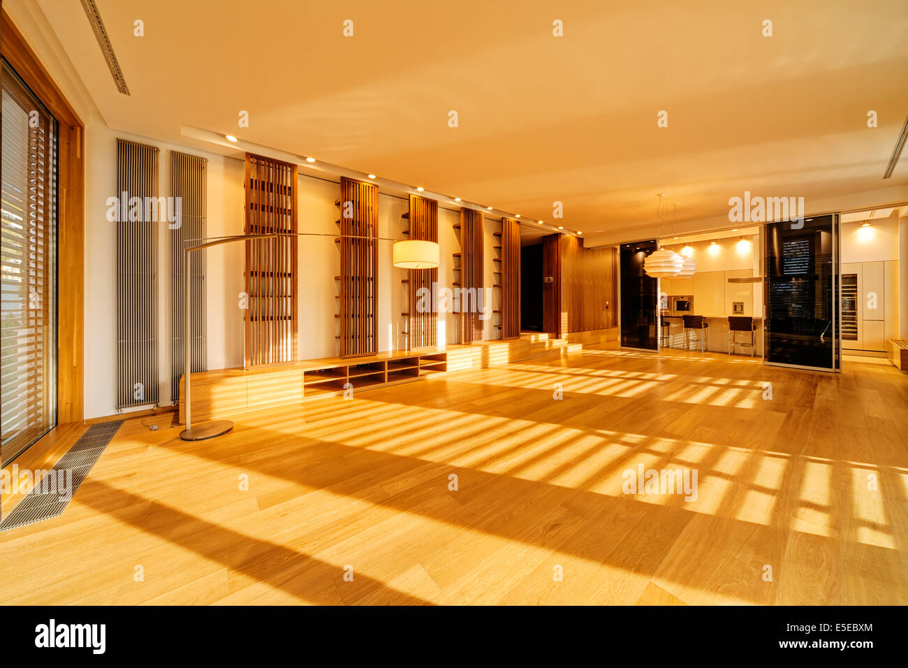 interior of modern apartment with empty living room Stock Photo - Alamy