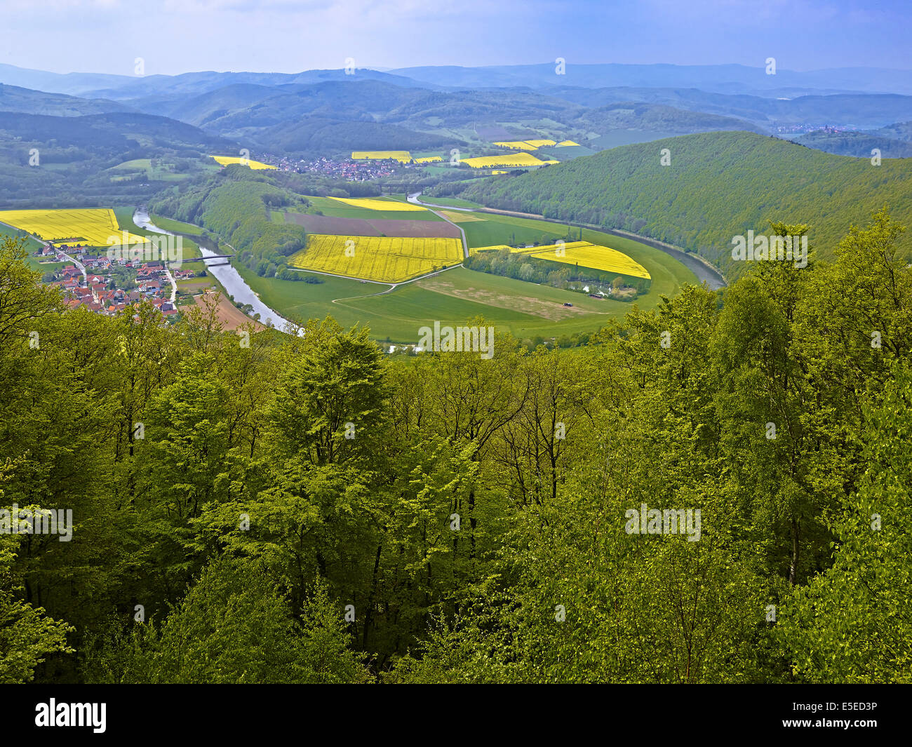 Werra river loop at Lindewerra, Germany Stock Photo - Alamy