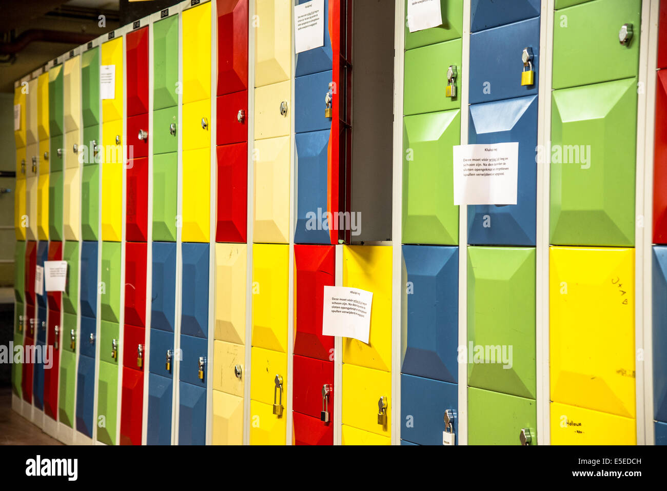 colorful lockers in a school Stock Photo - Alamy