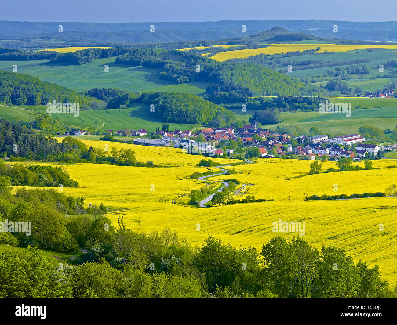 View at the Dieteroeden cliffs over the Eichsfeld to Ruestungen ...