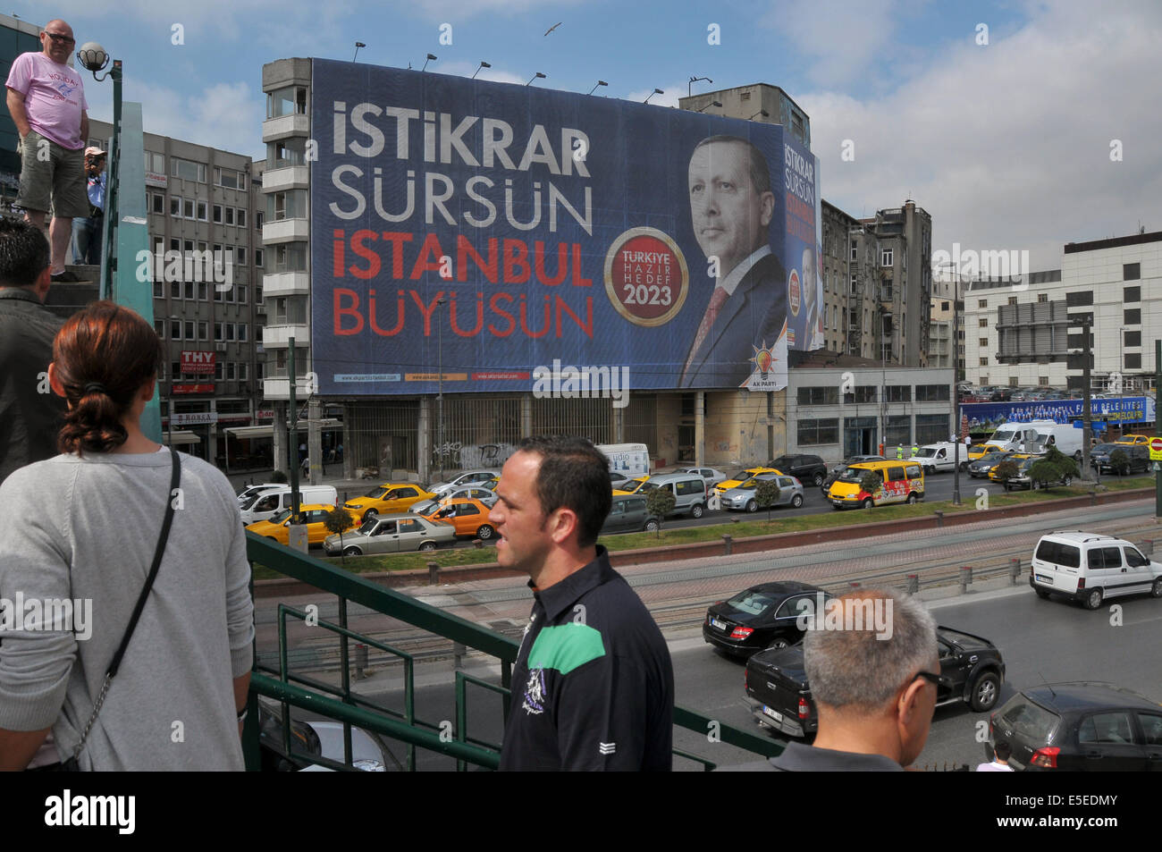 Large election campaign billboards of Turkey's ruling AKP party with ...