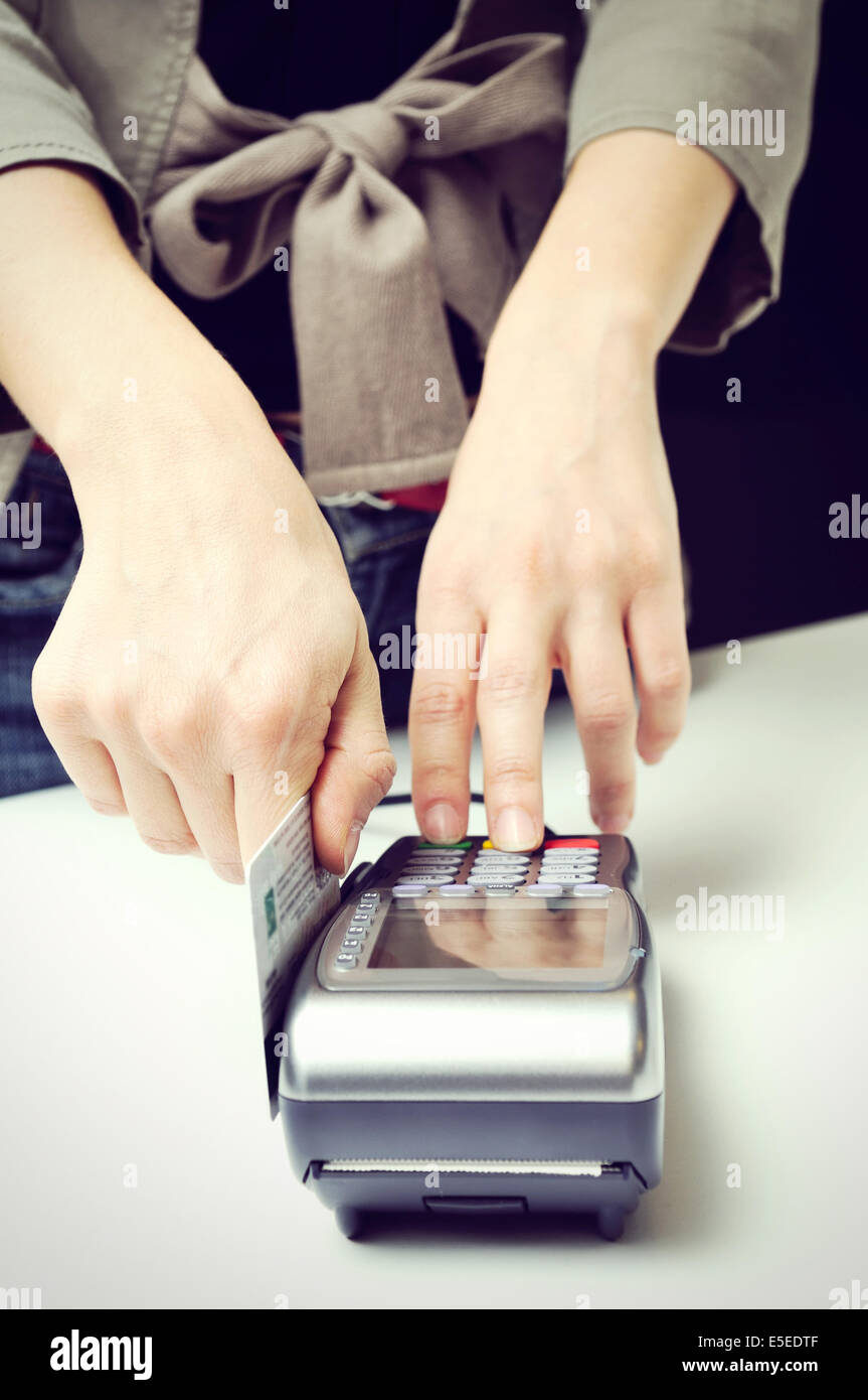 Credit Card Terminal Machine Stock Photo - Alamy