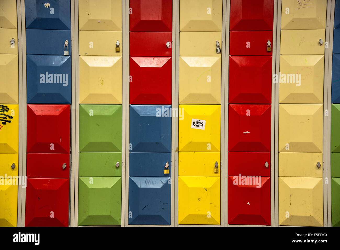 colorful lockers in a school Stock Photo - Alamy