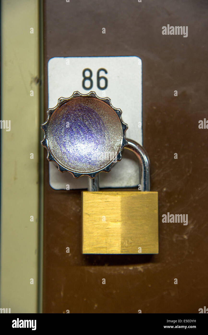 a locker with padlock Stock Photo - Alamy