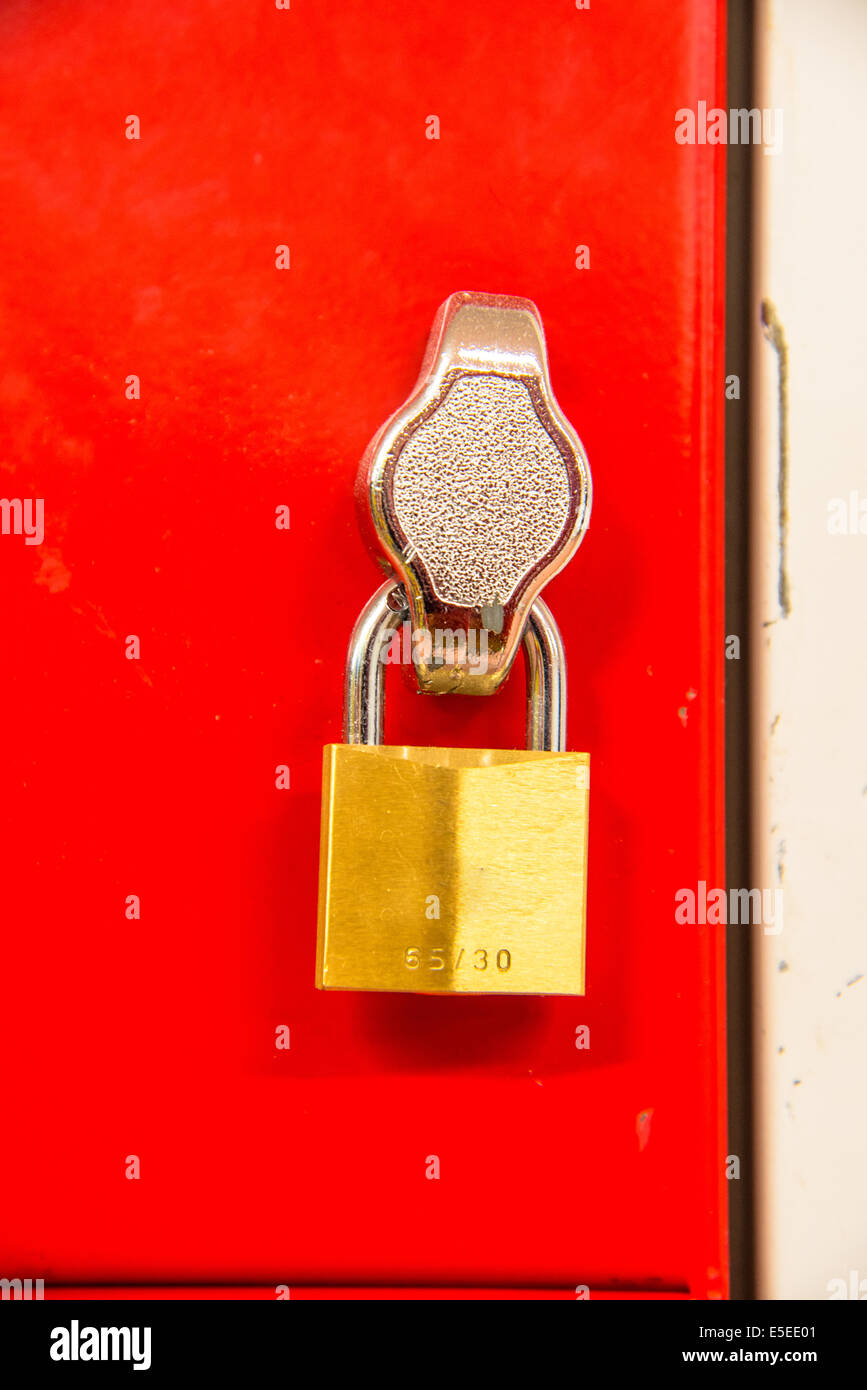 a locker with padlock Stock Photo - Alamy
