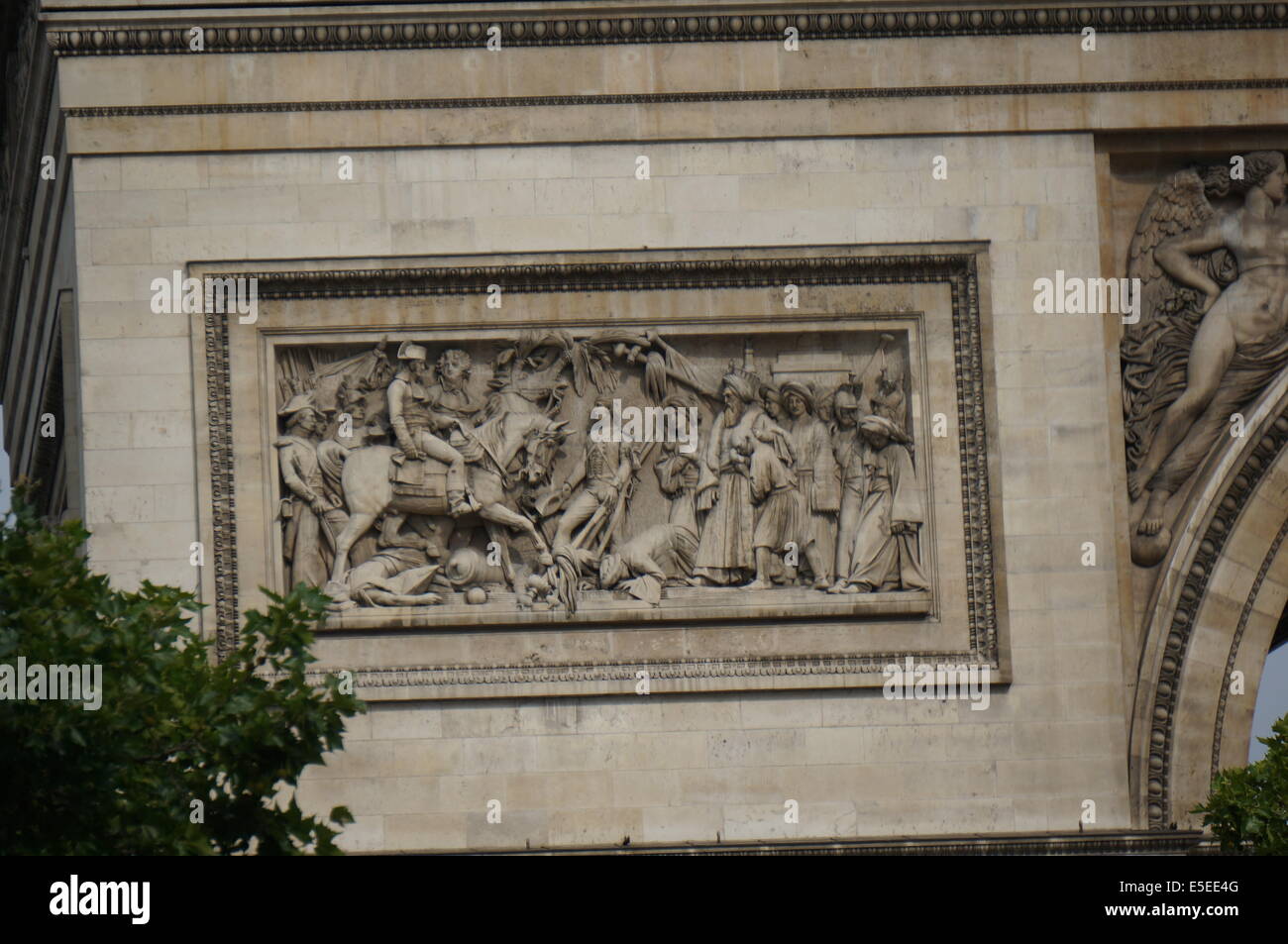 Classical frieze architecture detail of Arc de Triomphe Paris Stock ...