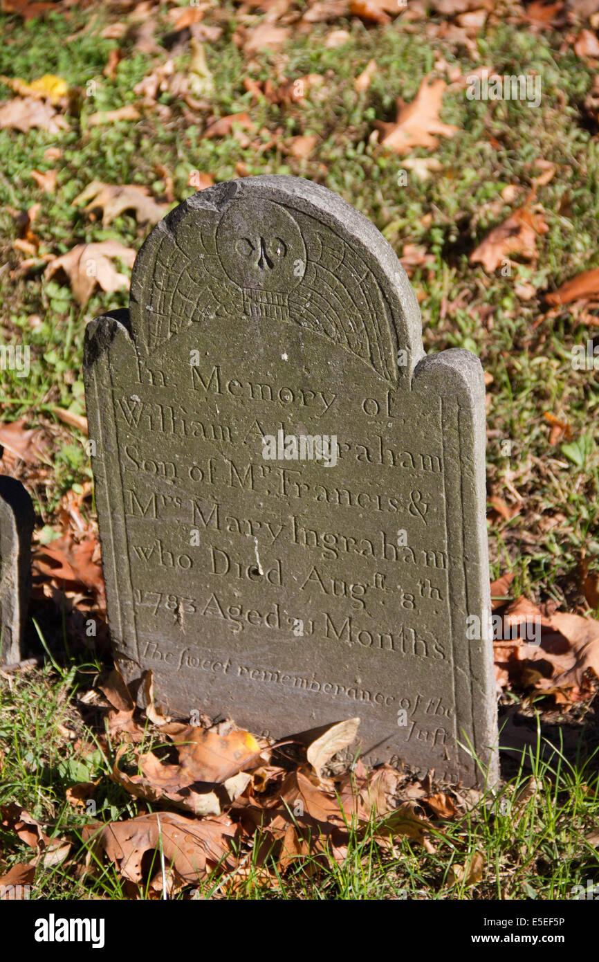 Colonial tombstone in the Granary Burying Ground.Boston,Massachusetts ...