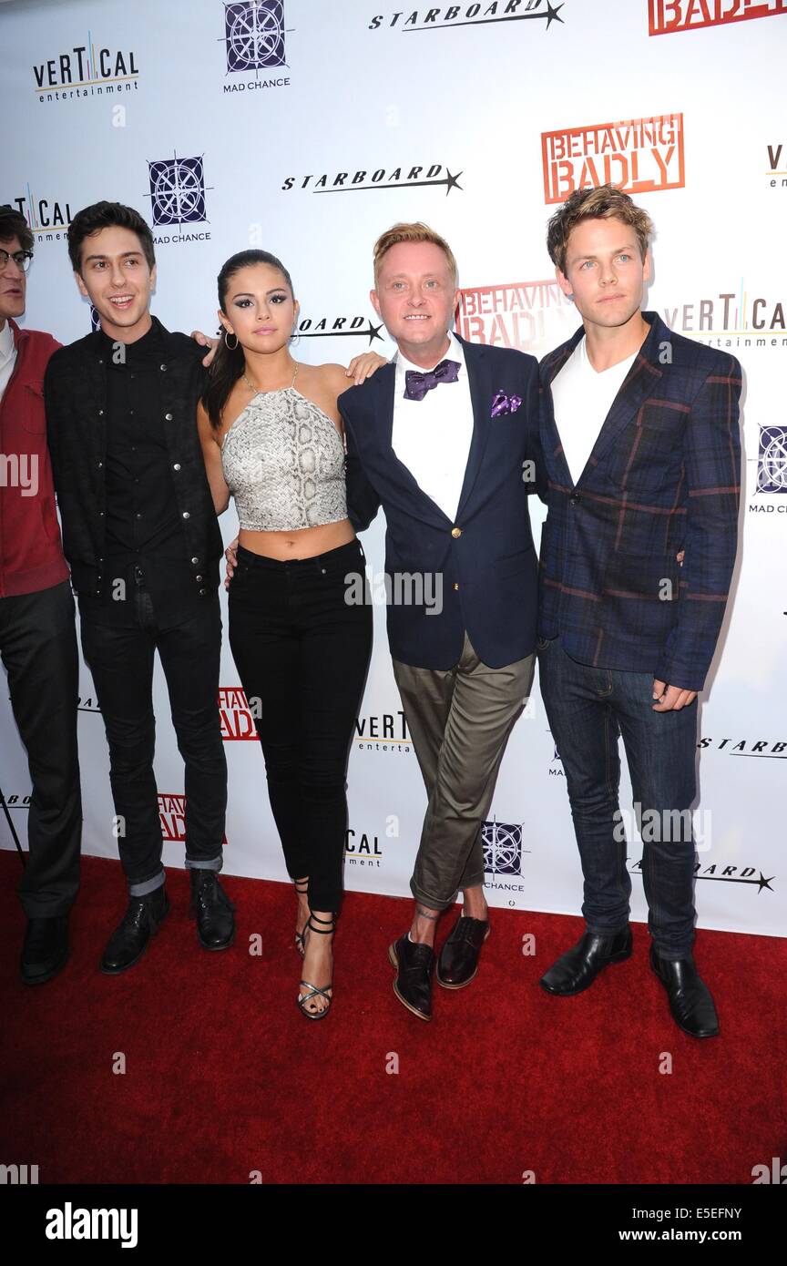 Los Angeles, CA, USA. 29th July, 2014. Nat Wolff, Selena Gomez, Tim ...