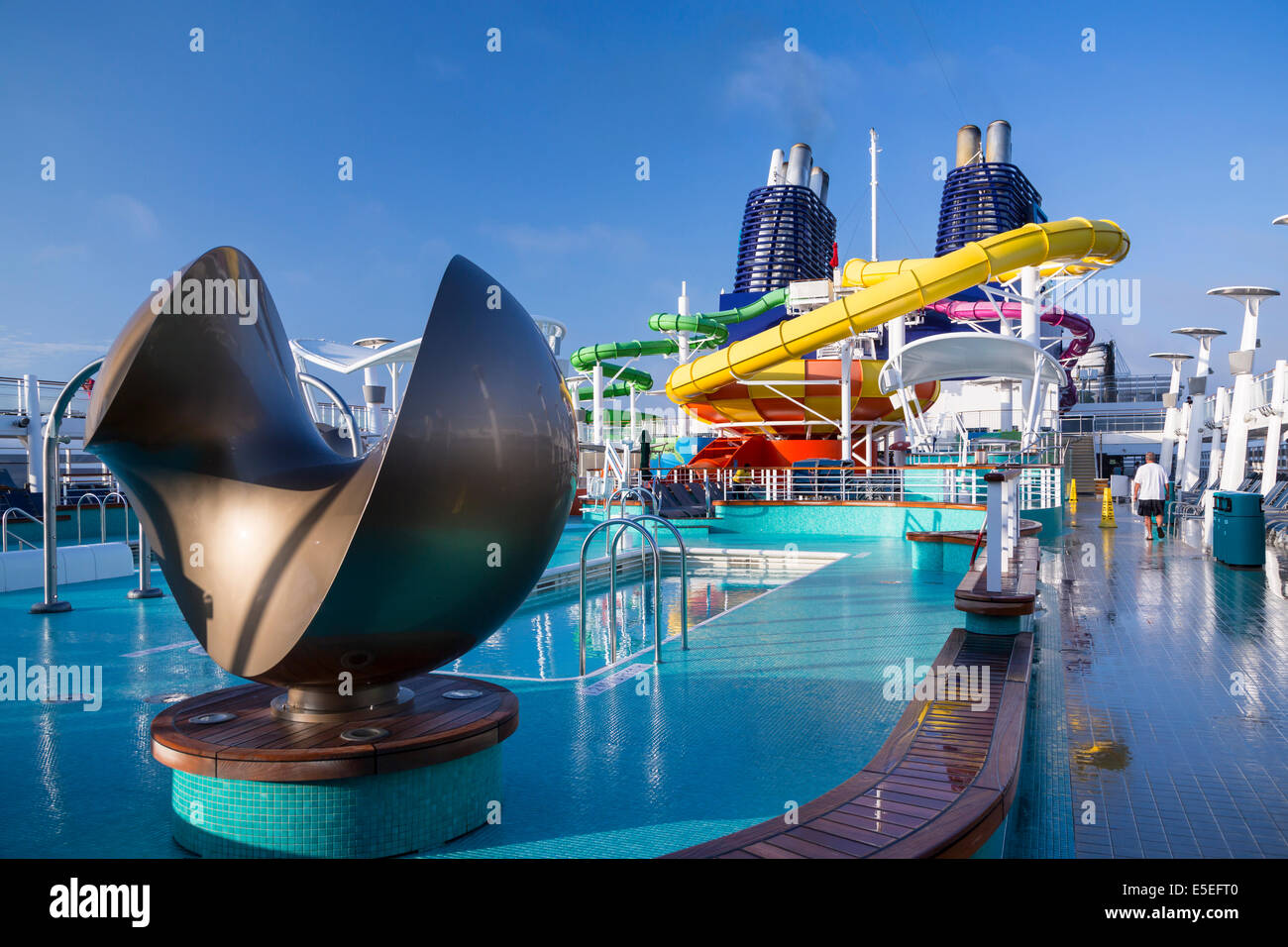 Deck 15 with pools and water slides on the Norwegian Epic cruise ship ...