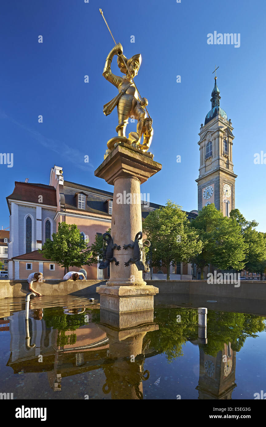 St. George Church and fountain, Eisenach, Germany Stock Photo - Alamy