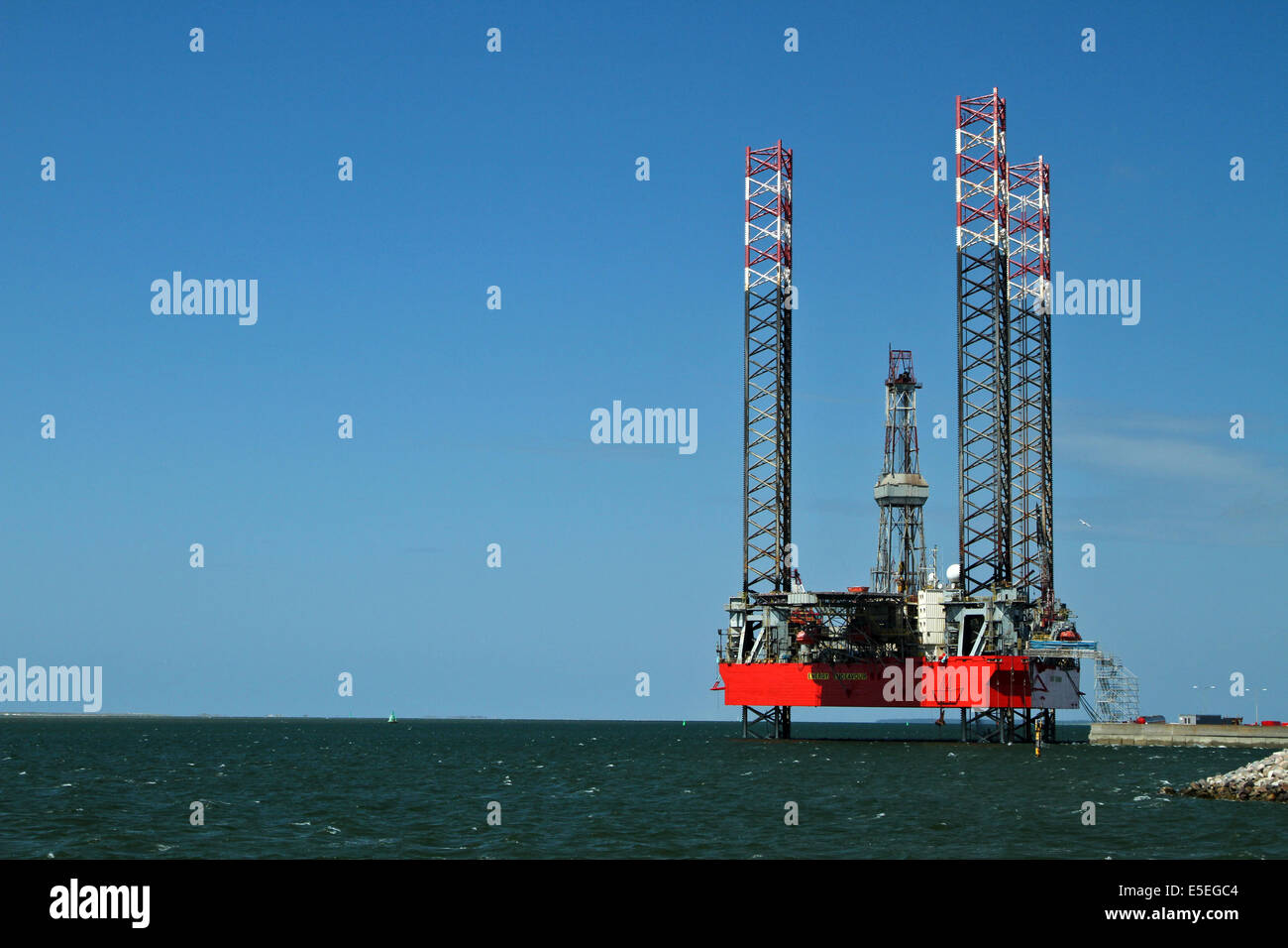 Oil rig Energy Endeavour in Esbjerg denmark for refurbishing Stock ...