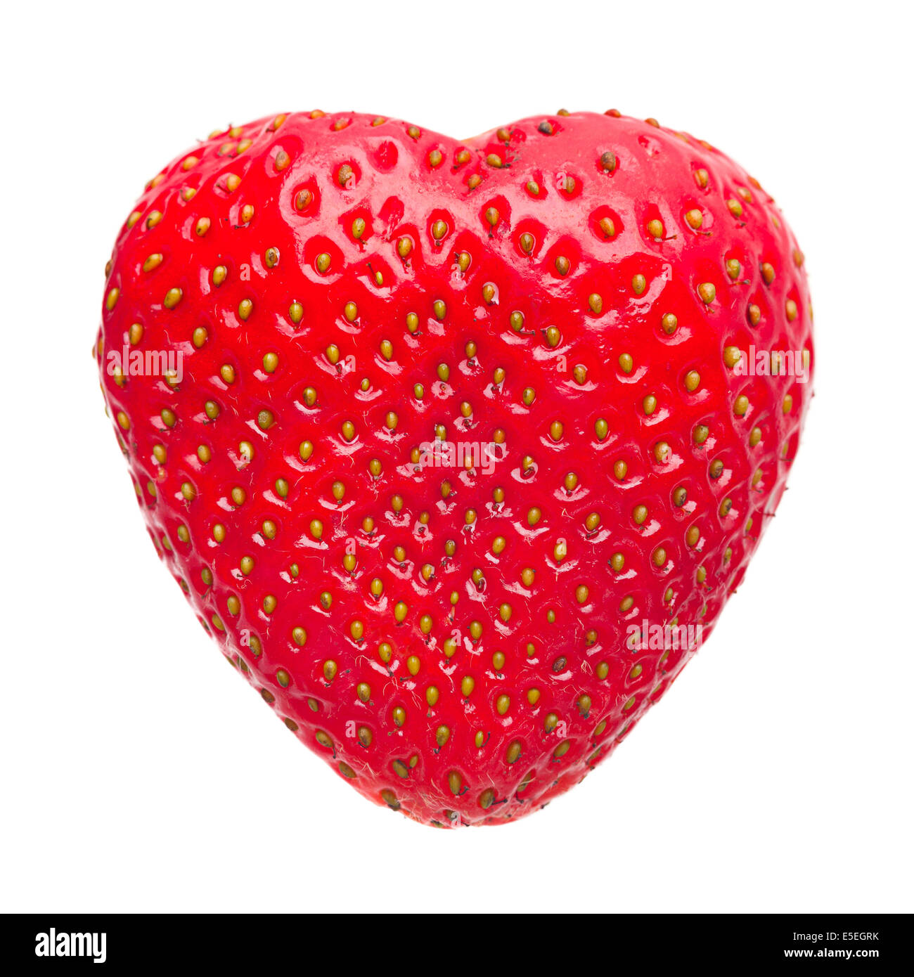 Strawberry shape as heart closeup isolated on white Stock Photo - Alamy