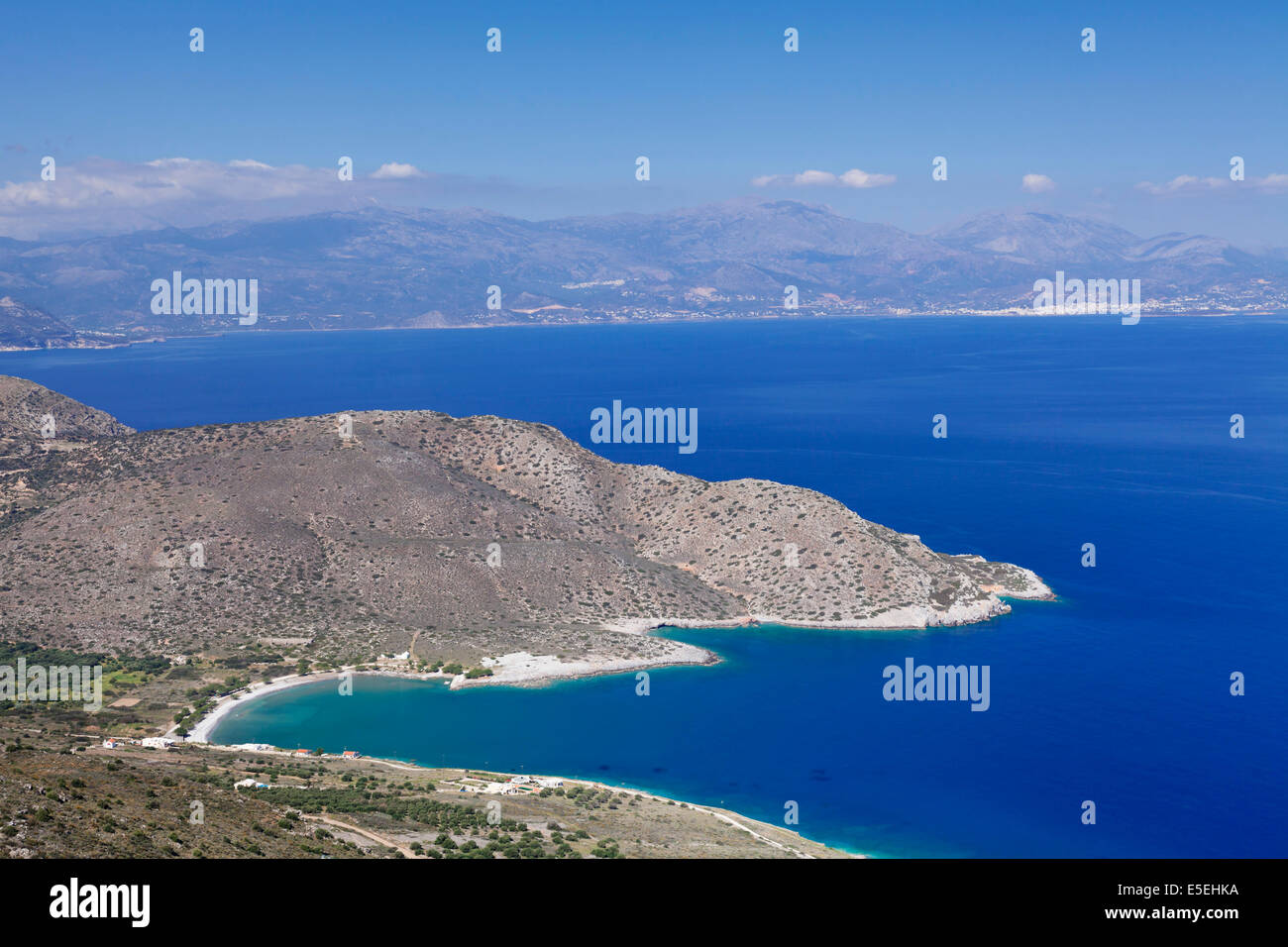 Gulf of Mirabello, aerial view, near Agios Nikolaos, East Crete, Crete ...