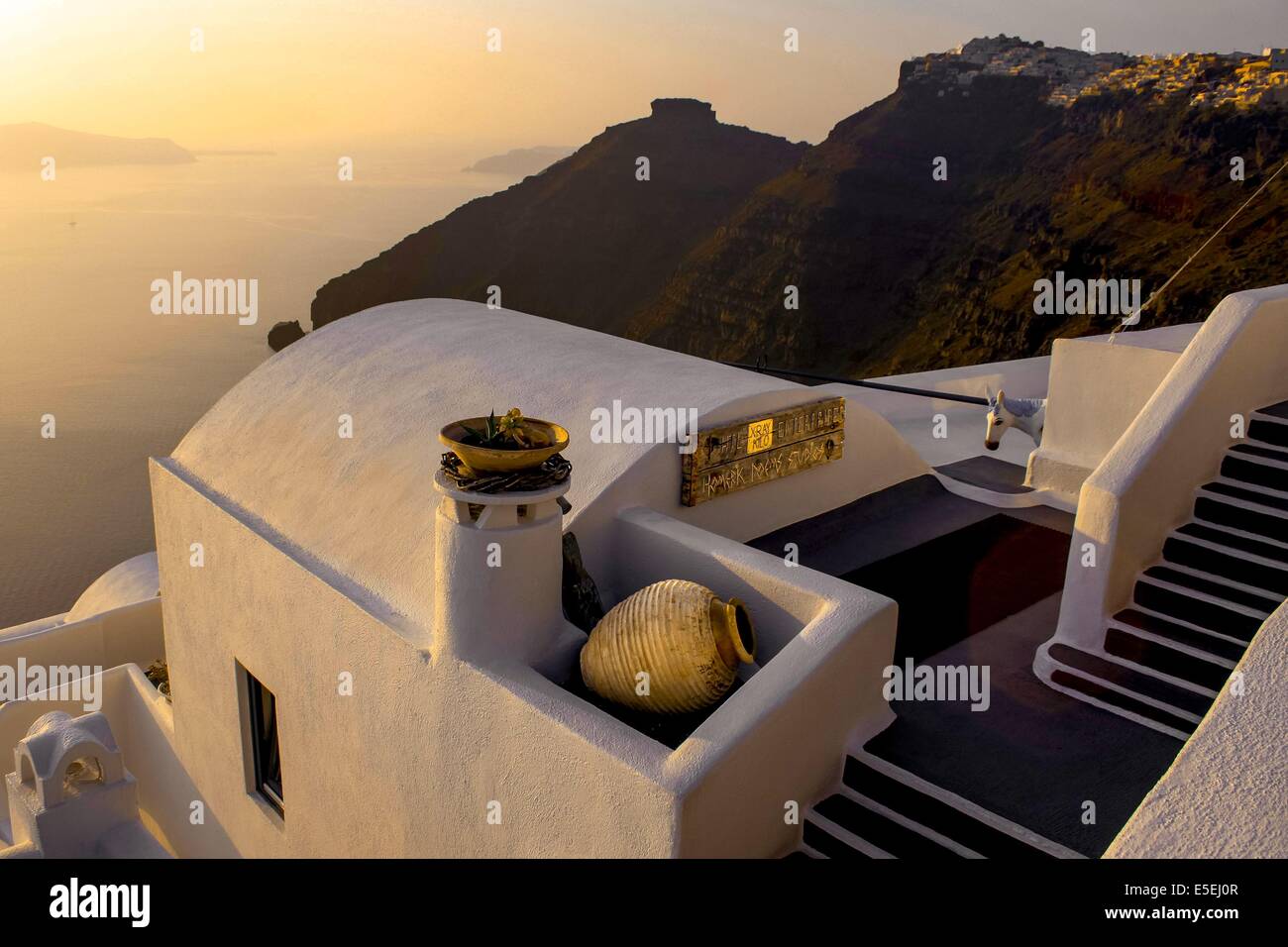 Donkey stairs santorini sunset hi-res stock photography and images - Alamy
