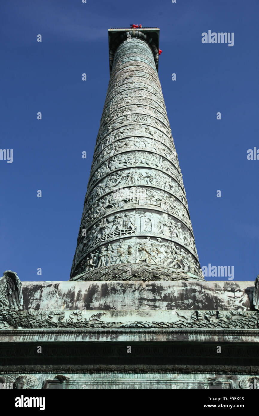 France, paris 1e, place Vendome, detail colonne vendome, bataille ...