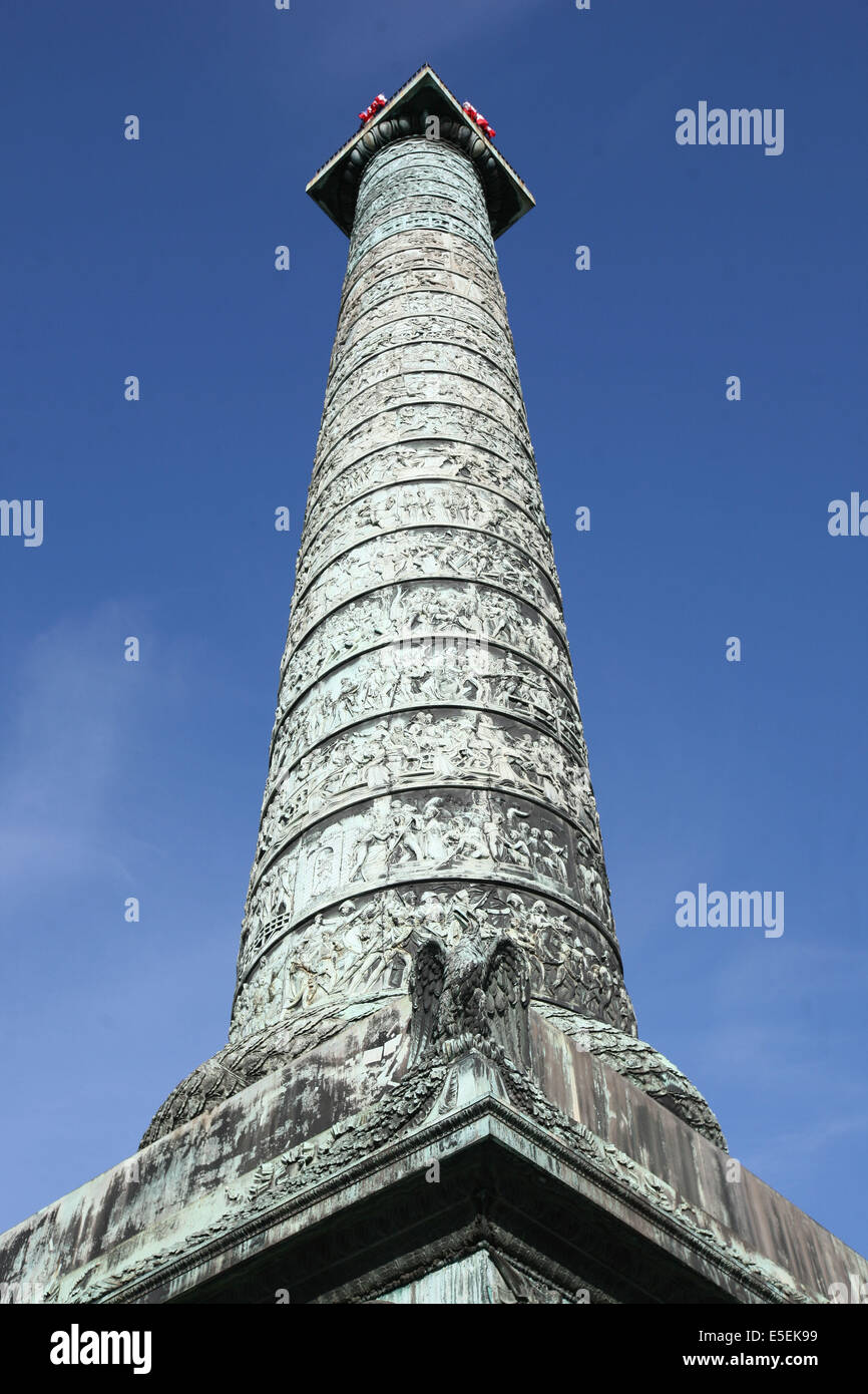 France, paris 1e, place Vendome, detail colonne vendome, bataille ...