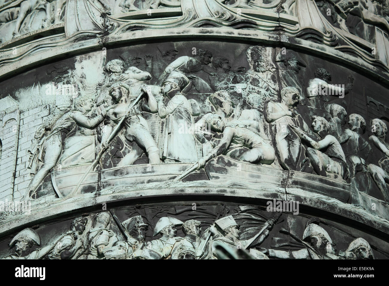 France, paris 1e, place Vendome, detail colonne vendome, bataille ...