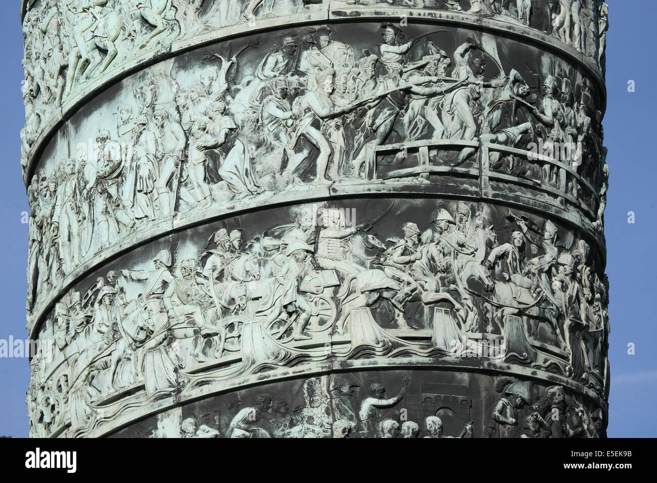 France, paris 1e, place Vendome, detail colonne vendome, bataille ...