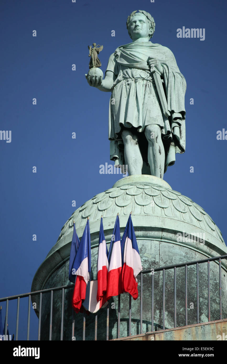 France, paris 1e, place Vendome, detail colonne vendome, bataille ...