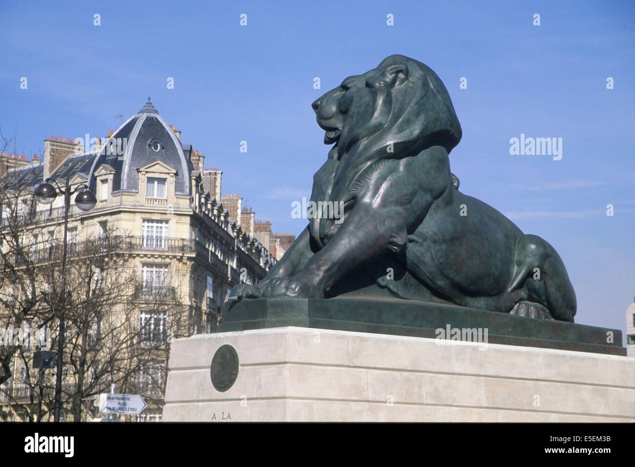 France, paris 14e, place denfert rochereau, le lion de belfort, defense ...