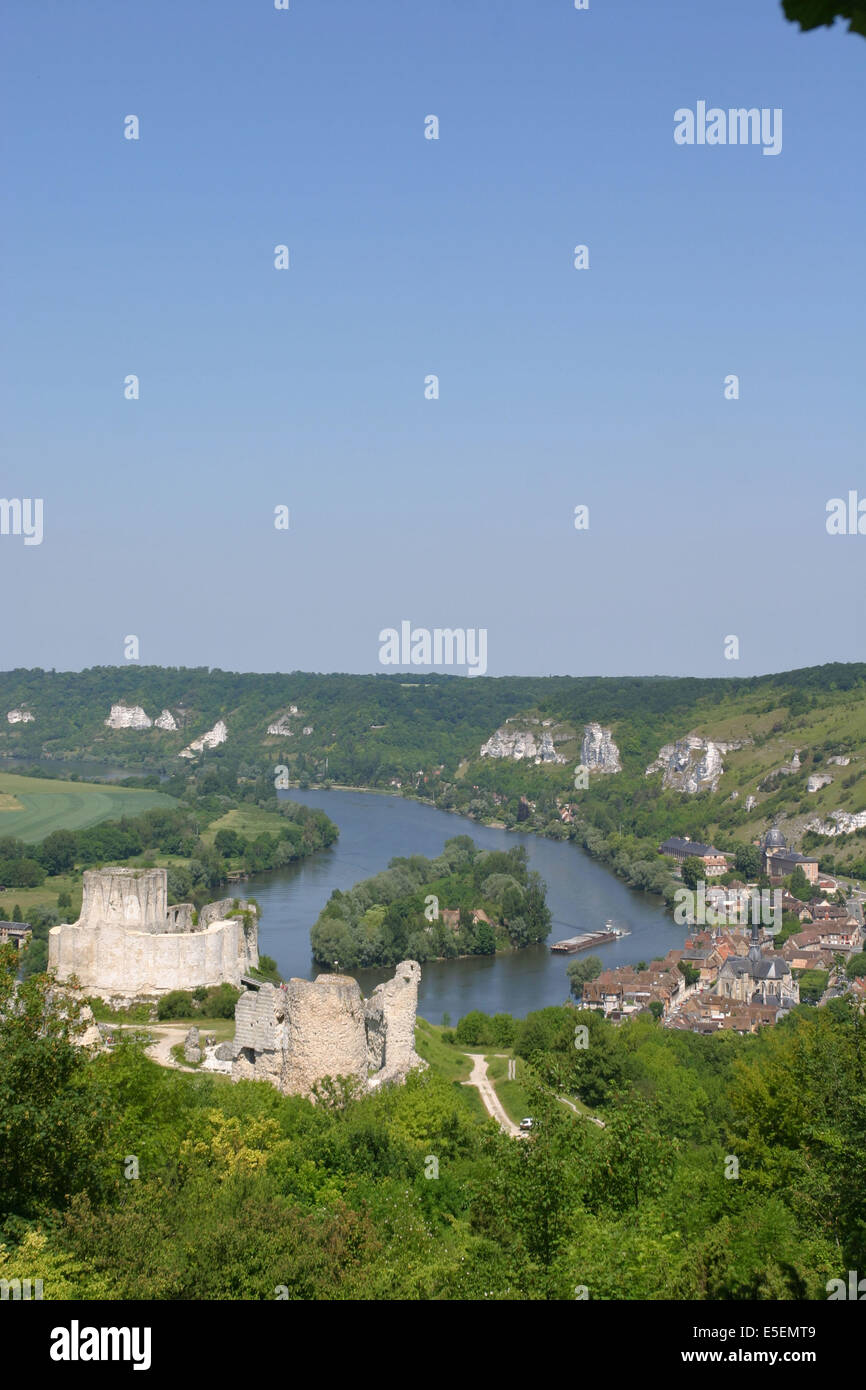 France, Haute Normandie, vallee de la seine, eure, les andelys, chateau gaillard, vestige ...