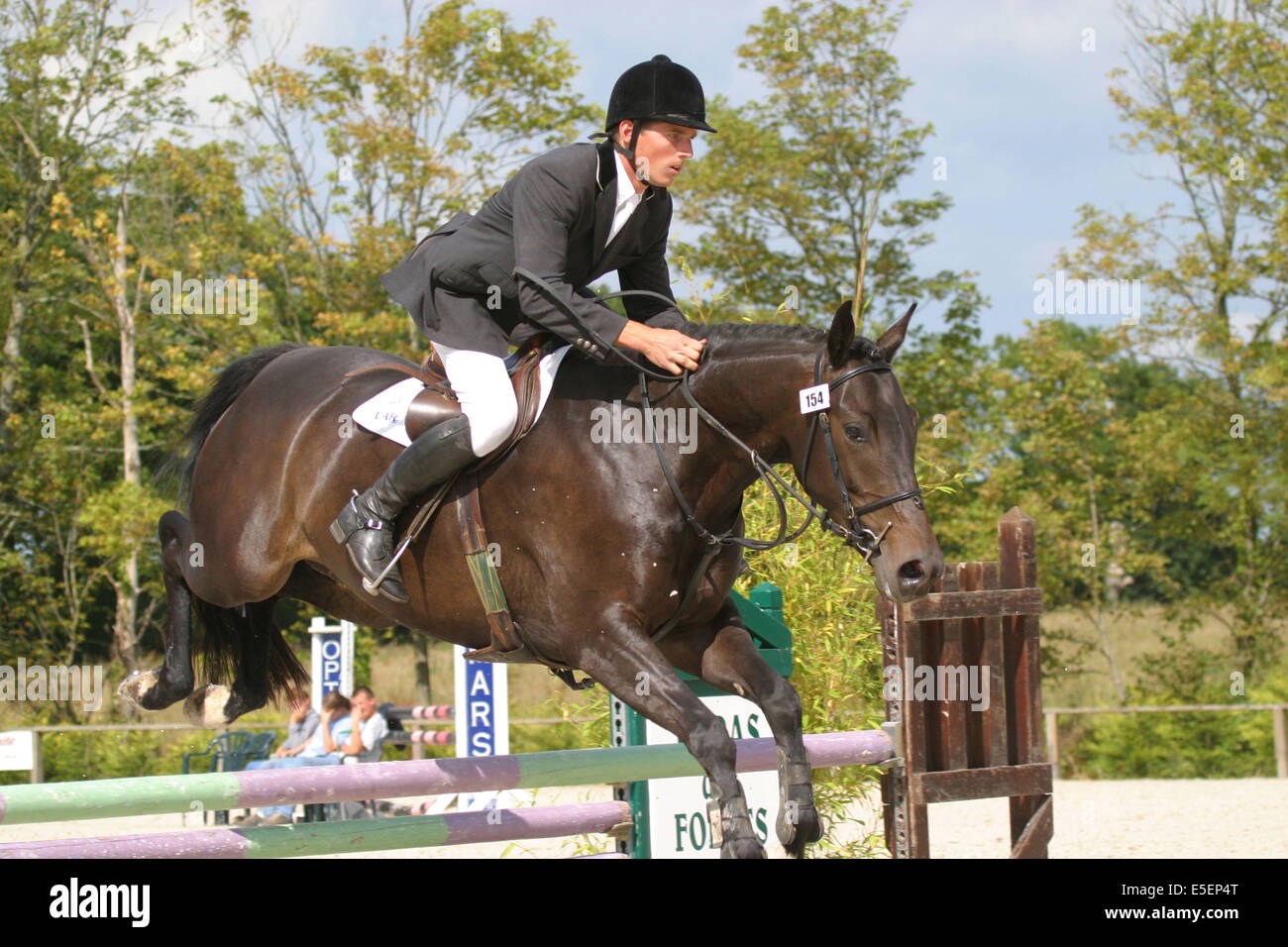 France, Basse Normandie, manche, auvers, concours de saut d'obstacle ...
