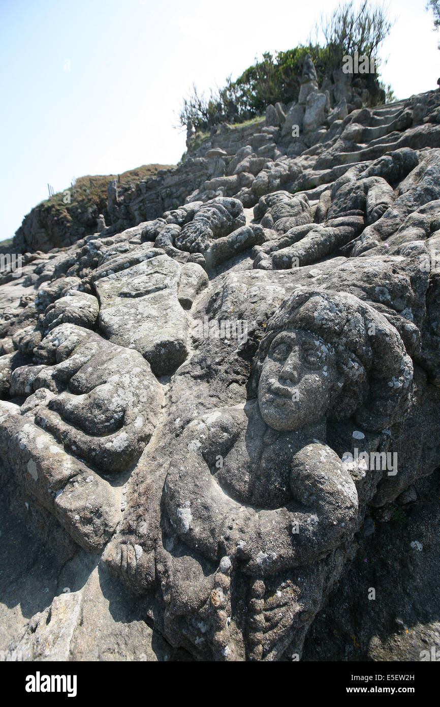France, Bretagne, cotes d'armor, Saint-Malo, rotheneuf, les rochers ...