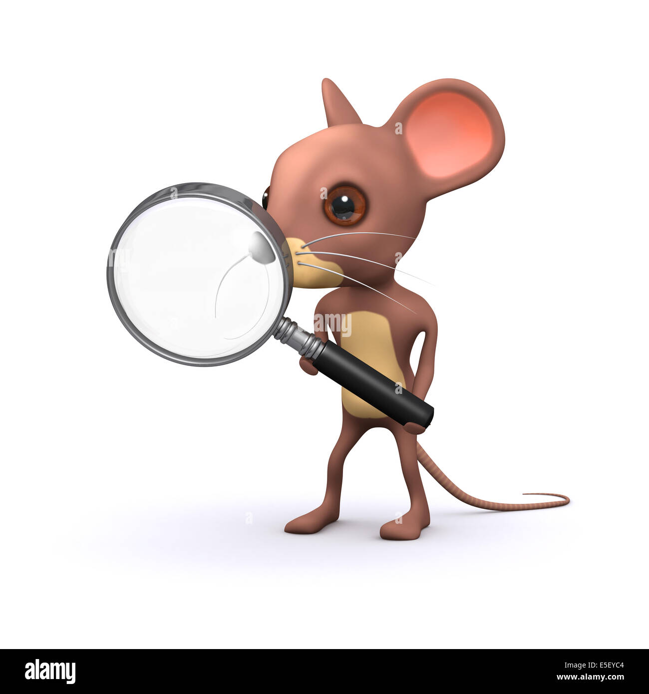 3d render of a cartoon mouse searching with a magnifying glass Stock ...