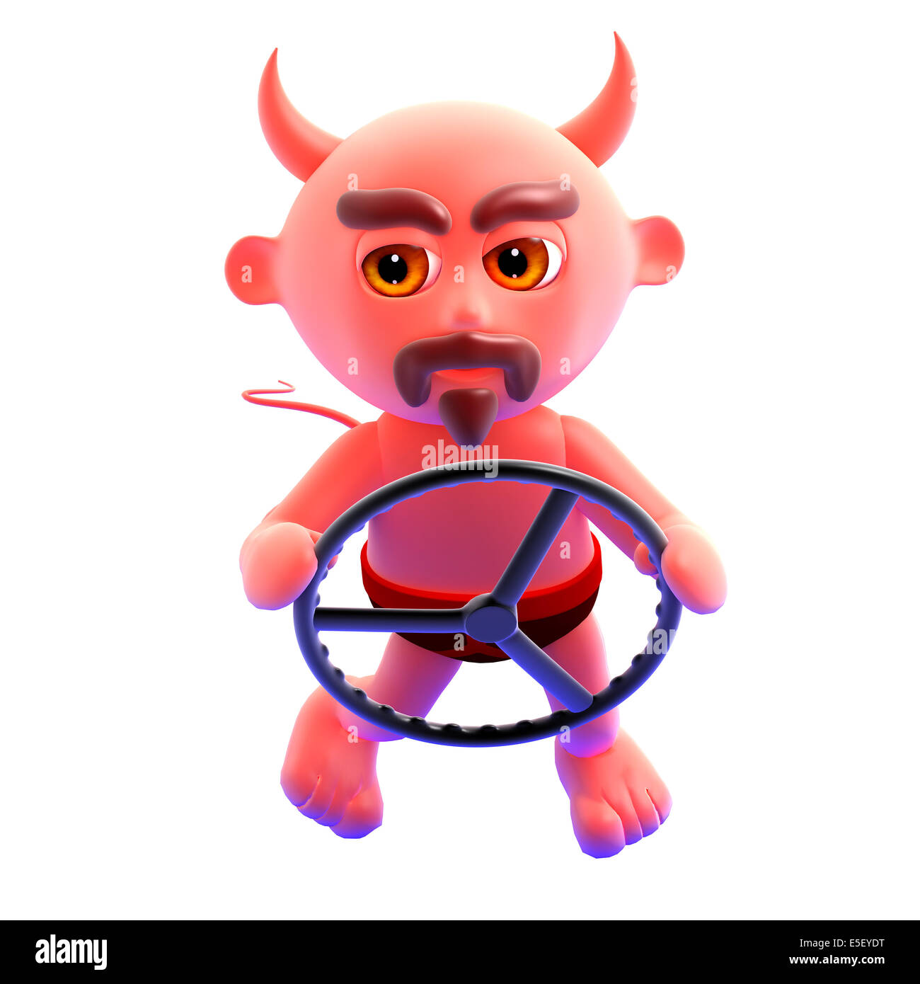 3d render of the devil at the steering wheel Stock Photo - Alamy