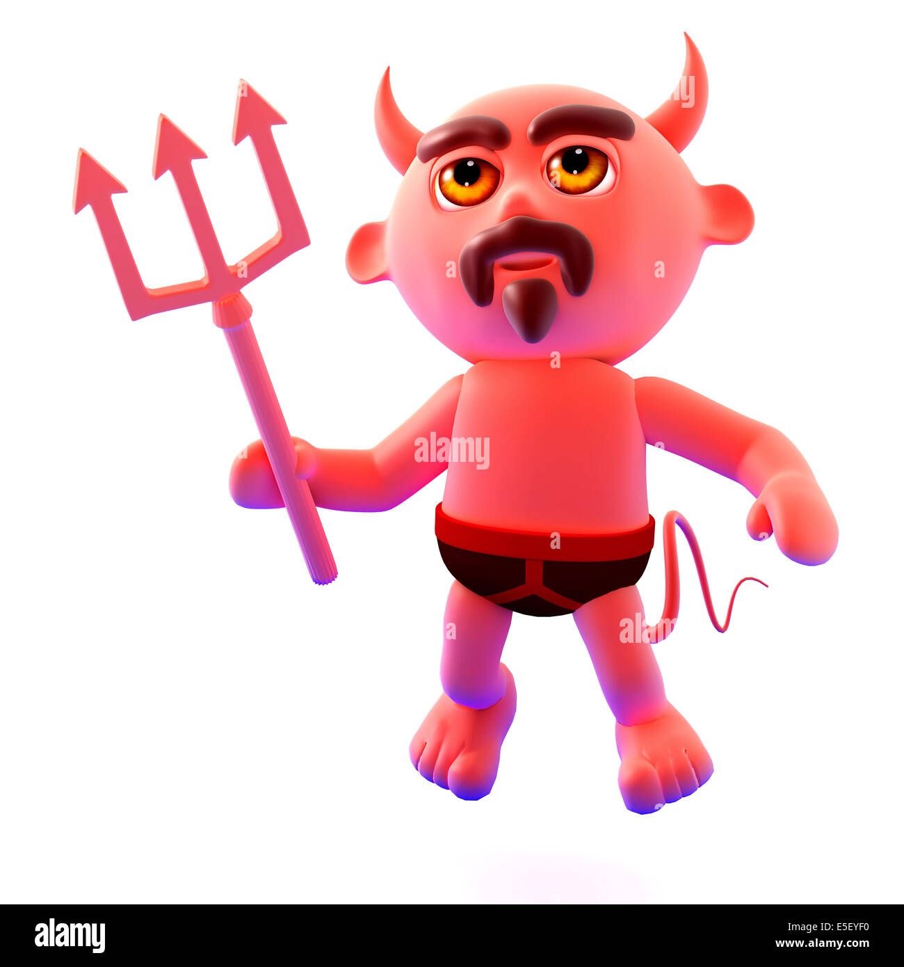 3d render of the devil flying with trident Stock Photo - Alamy