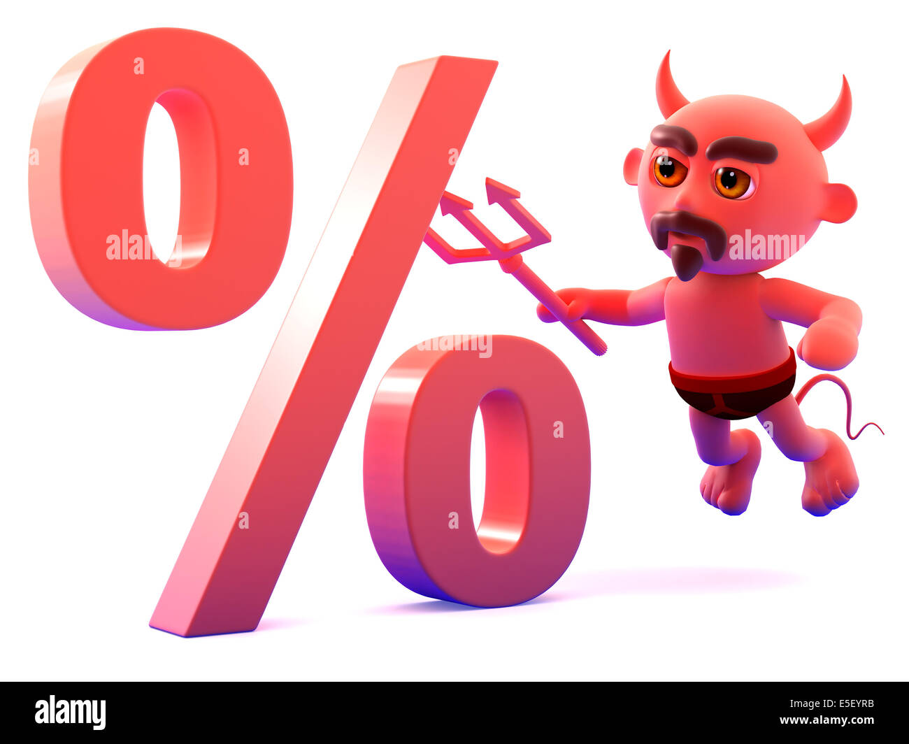 3d render of the devil with percentage symbol Stock Photo - Alamy