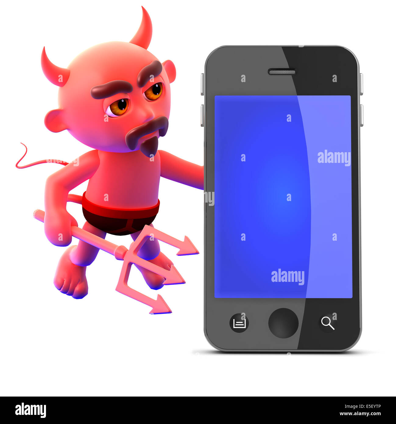 3d render of the devil with a smartphone Stock Photo - Alamy