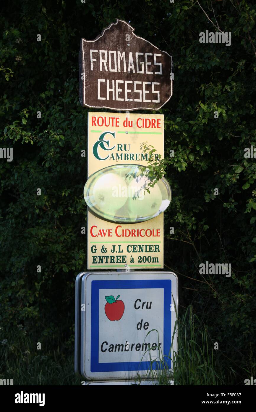 France, Basse Normandie, calvados, pays d'auge, cru de cambremer, route ...