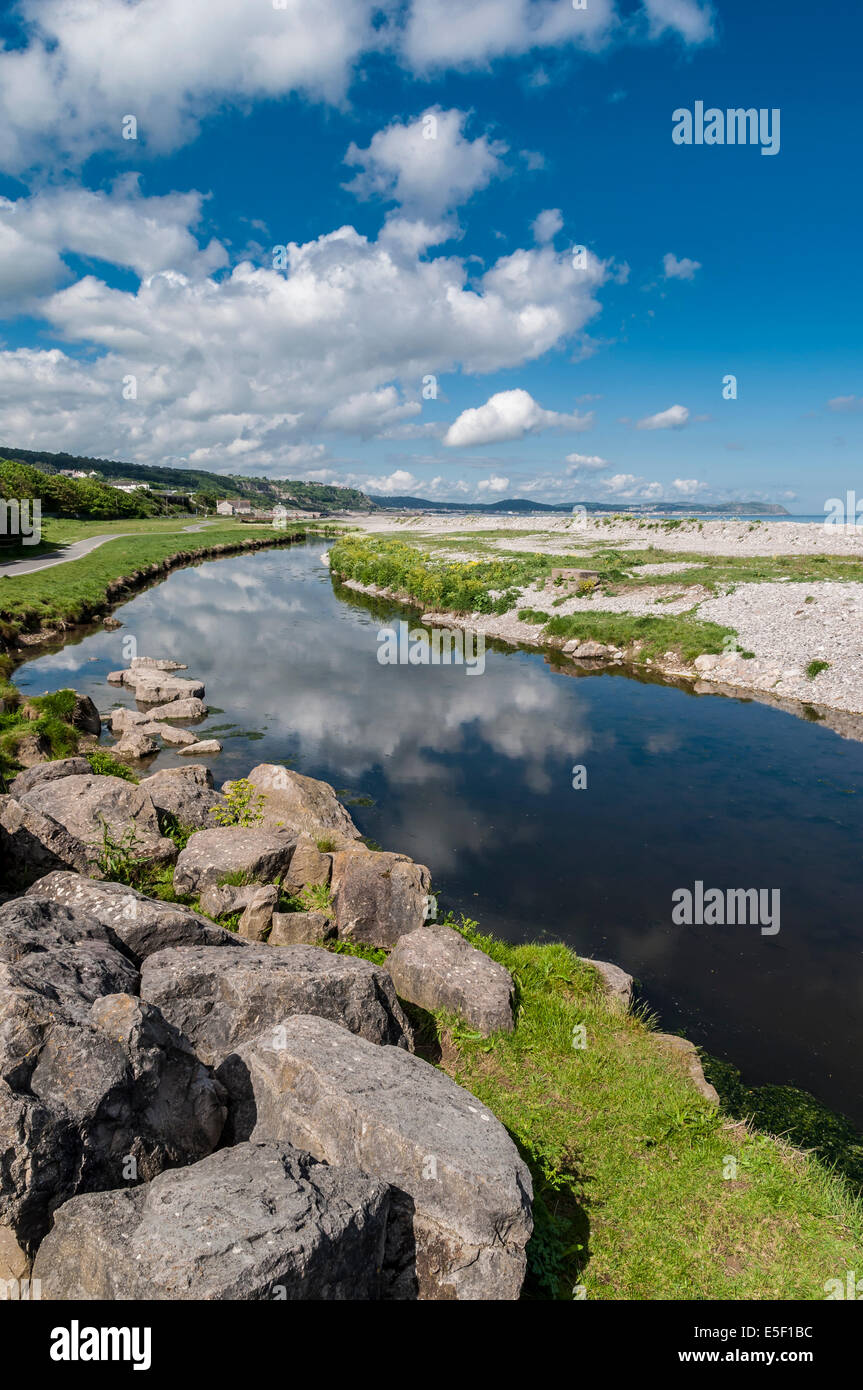 River Dulas on the coast at Llanddulas North Wales Stock Photo - Alamy
