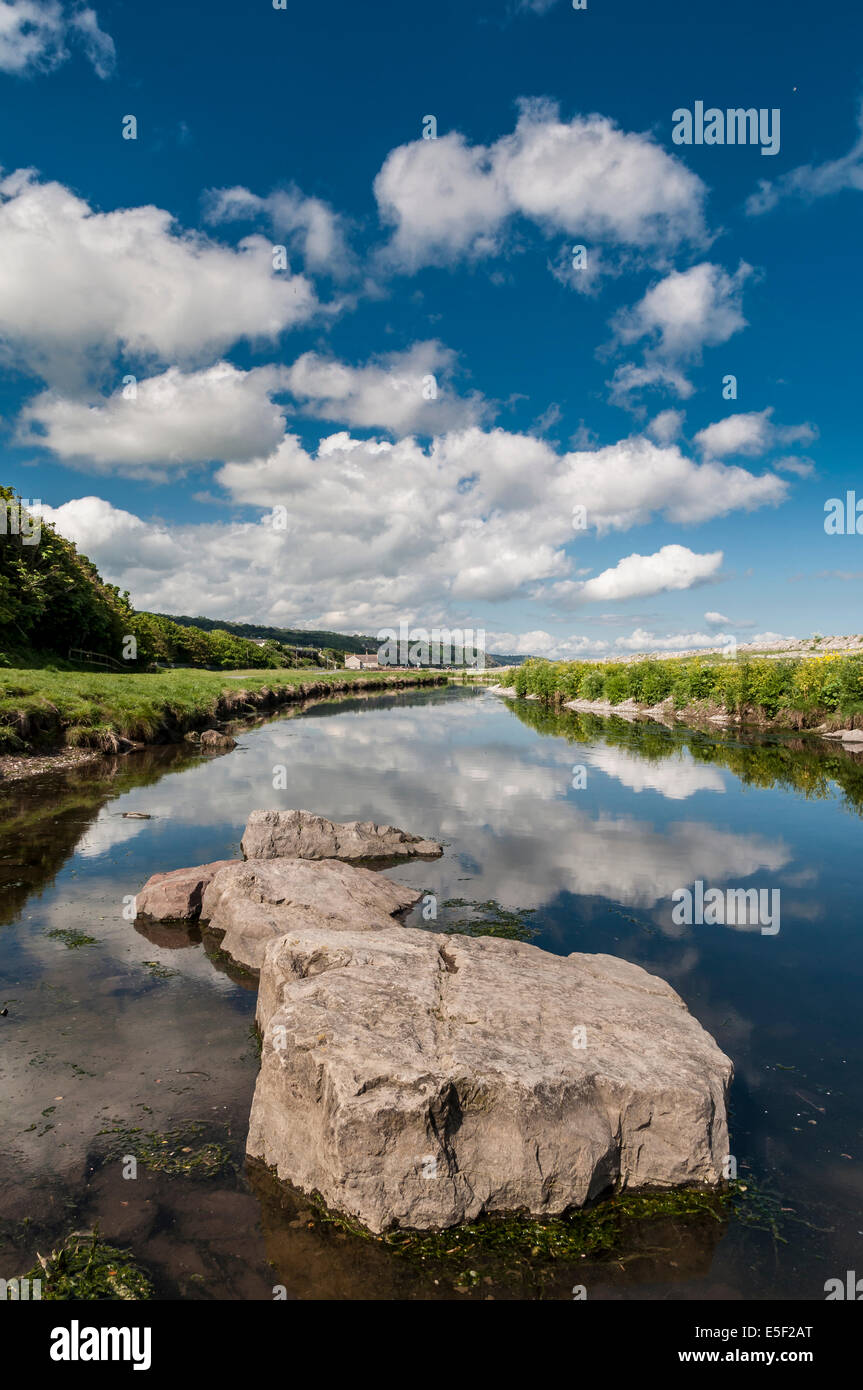 River Dulas on the coast at Llanddulas North Wales Stock Photo - Alamy