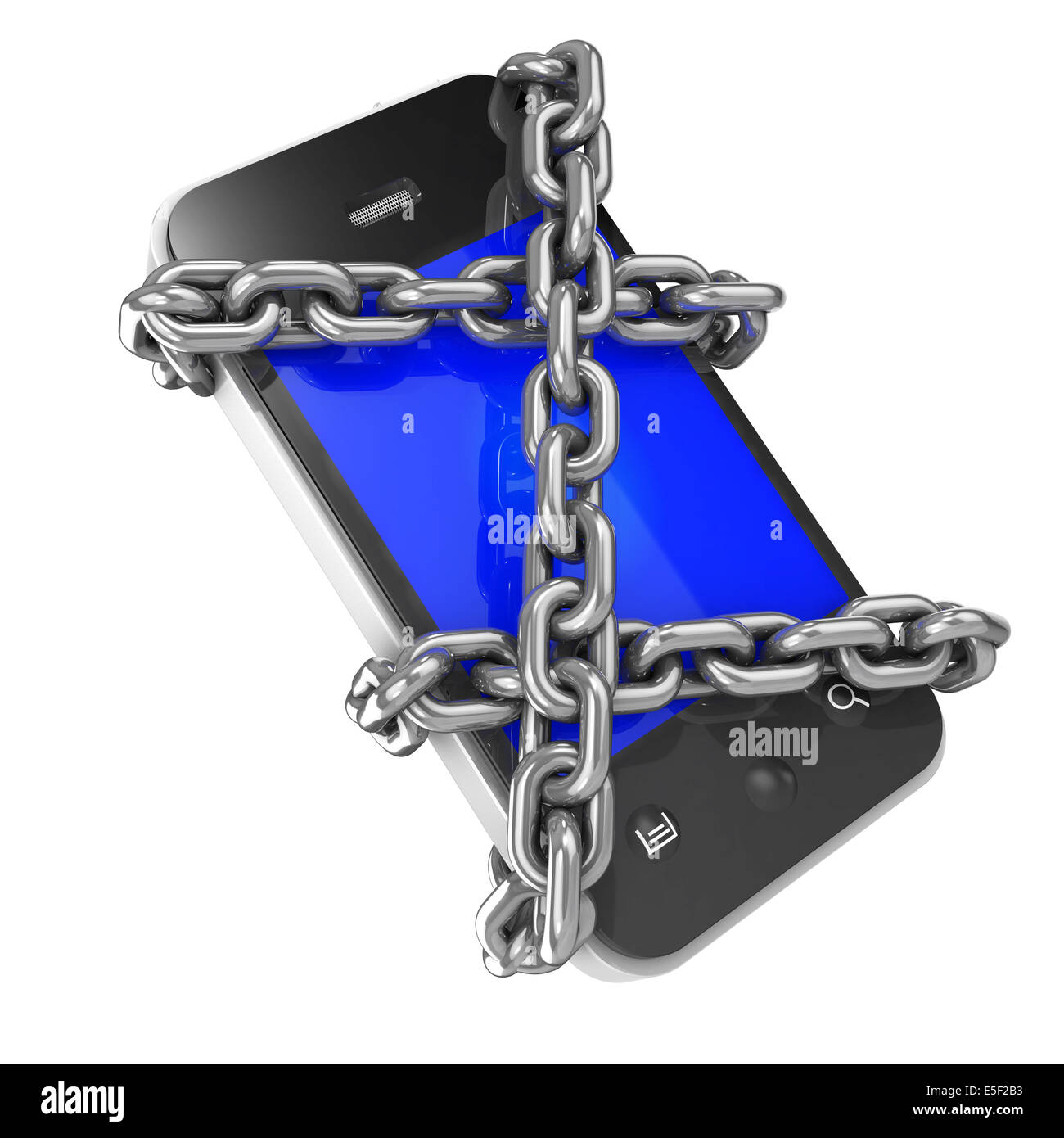 3d render of a smartphone locked in chains Stock Photo - Alamy