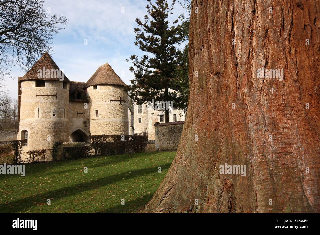 France, Haute Normandie, eure, harcourt, arboretum et chateau ...