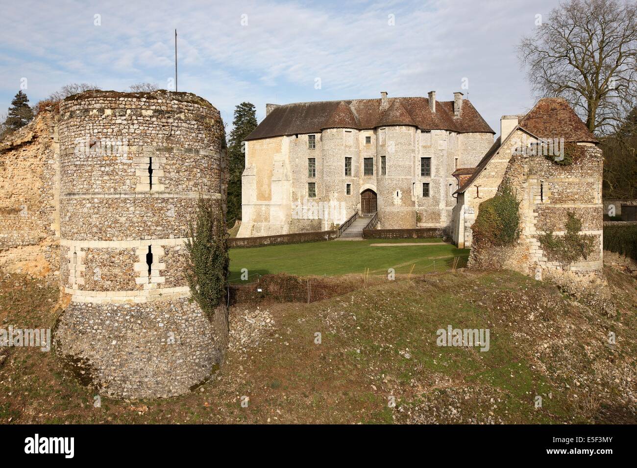 France, Haute Normandie, eure, harcourt, arboretum et chateau ...